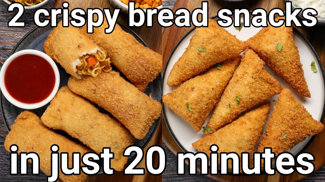 2 must try leftover bread snacks recipes in 20 mins | crispy bread cone ...