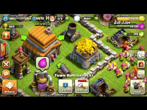 Clash Of Clans Upgrading Level 9 Gold Mine - YouTube