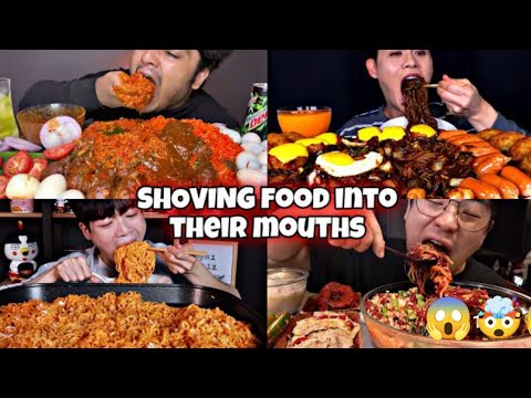 Mukbangers Eating Family Size Meal 🤯😱🤯#mukbang #asmr #eating #food # ...