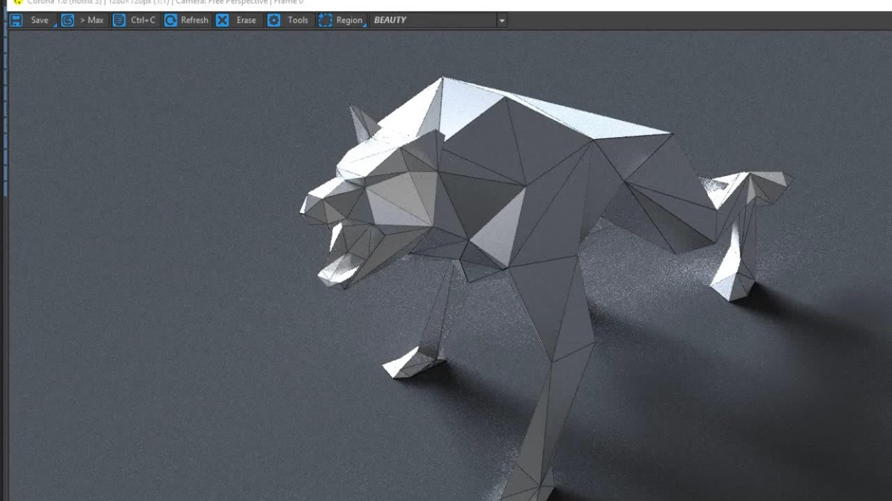 low-poly 3D printer model wolf - YouTube