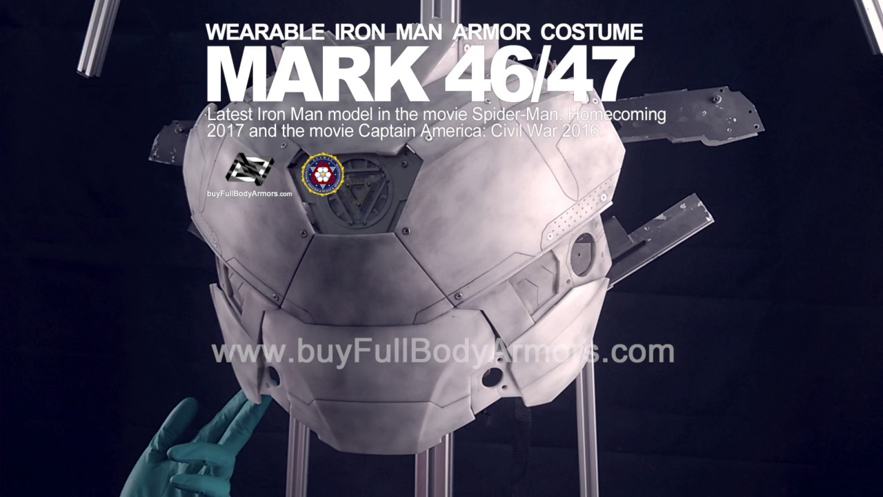 Demonstrating the Movable Plates Around the Chest Armor of the Iron Man ...