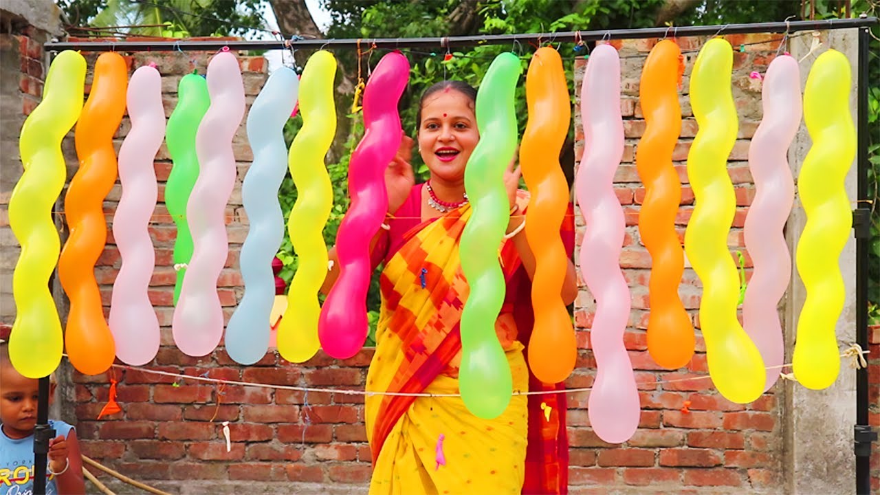 Learn colors with Balloons, Mummy Pooping 3 layers colors Balloons ...