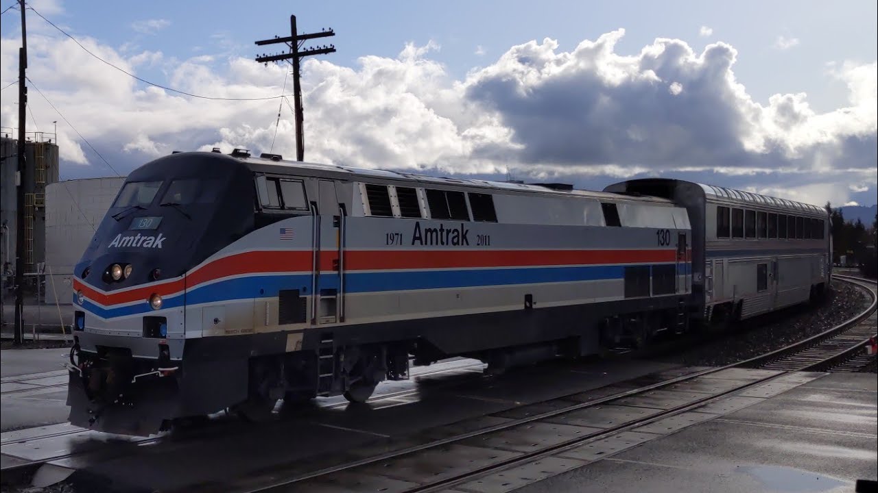 Amtrak 130! Plus a military caboose. Railfanning Vancouver WA. - YouTube