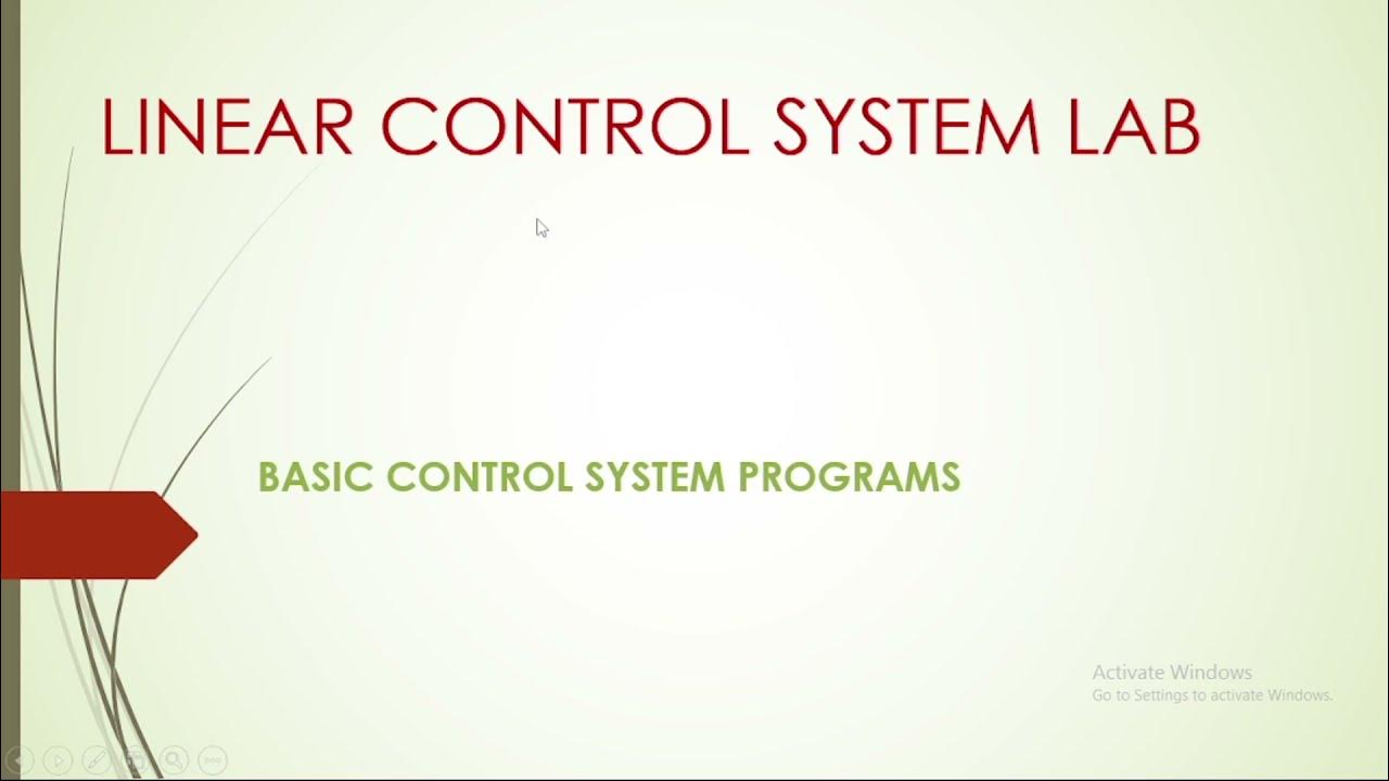 Basic control system programs. - YouTube