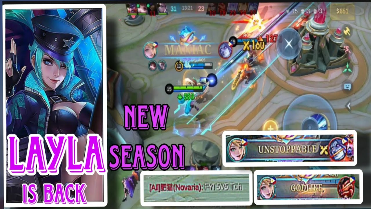New season Layla is Back Maniac Gameplay | entertainment tv #mllb # ...