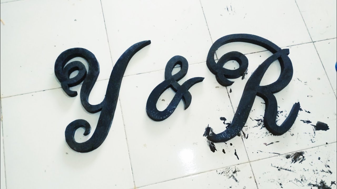 cara Membuat inisial nama dari styrofoam - YouTube