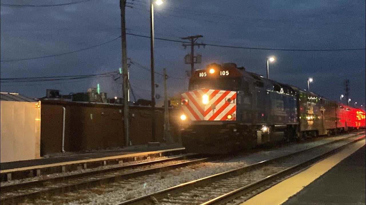Metra f40ph #105 arives and departs ashburn with a SAAHC. Chicago ...
