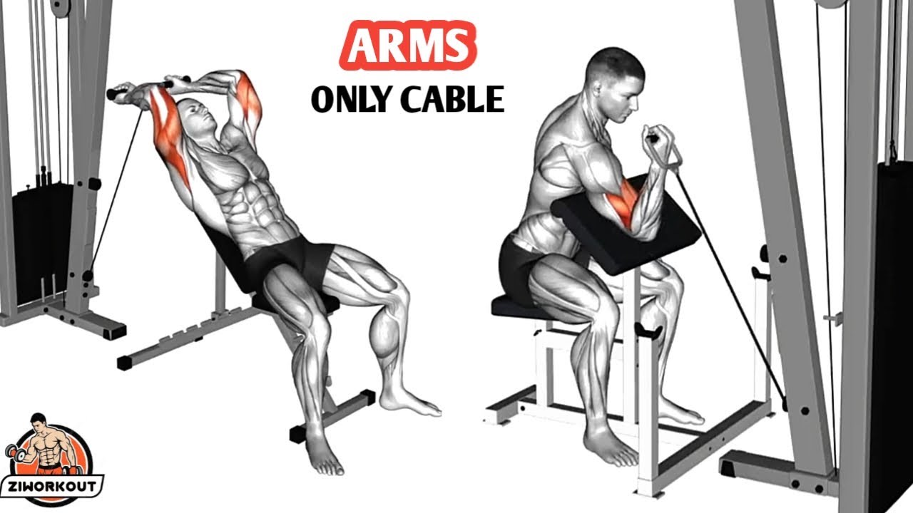 Only Cable Arms Workout 💪 Biceps Triceps at Gym - YouTube