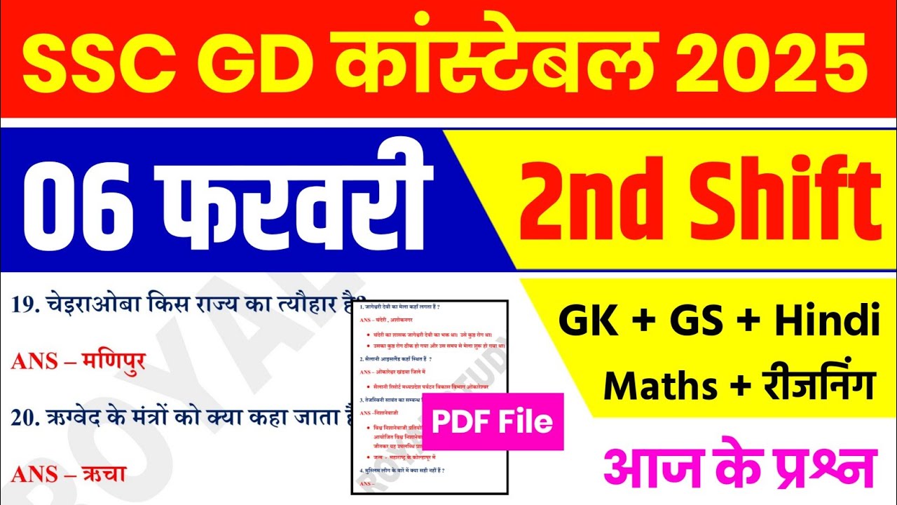 SSC GD EXAM 06 Feb 2nd Shift | SSC GD Exam Analysis | SSC GD All shift ...