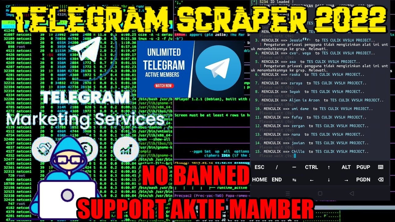 🔴SCRIPT TAMBAH MAMBER GROUP TELEGRAM|| Telegram scraper get unlimited mambers group UPDATE - YouTube
