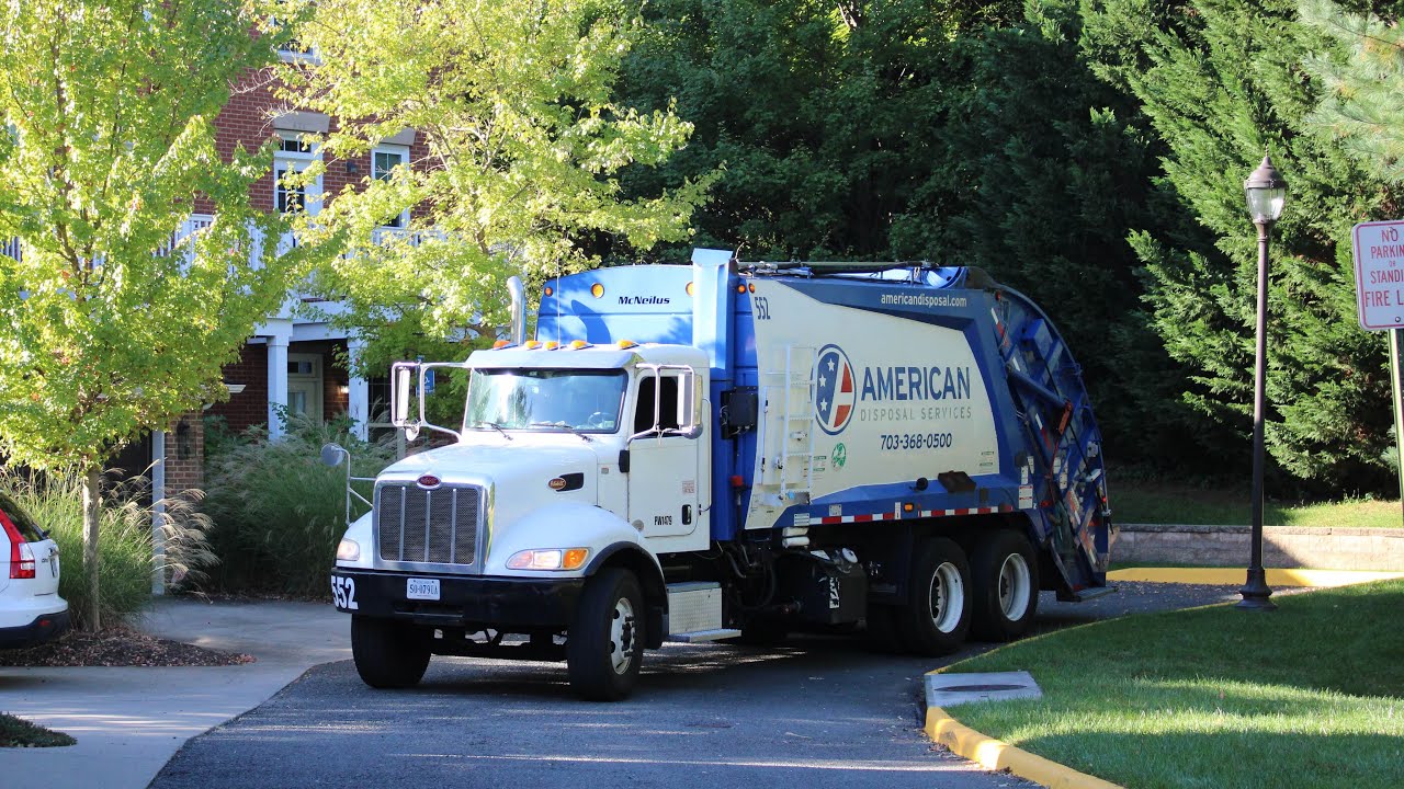 American Disposal Peterbilt Rear Loader Garbage Truck - YouTube