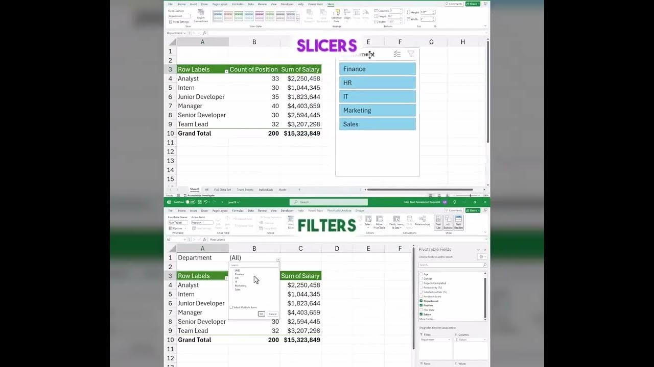 SLICERS VS FILTERS EXPLAINED IN EXCEL - YouTube