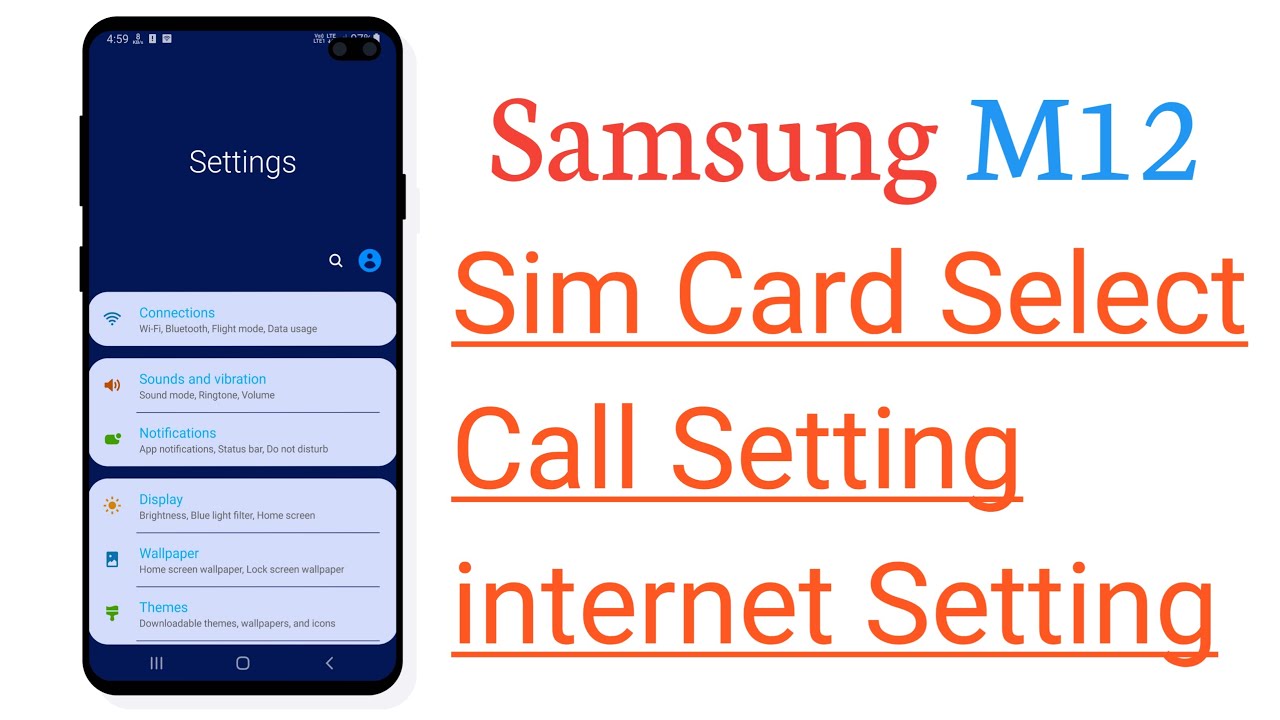 Samsung M12 Sim Card Select Call Setting internet Setting - YouTube