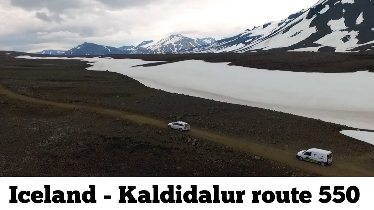 Kaldidalur route 550 Iceland Interior road near the glacier, mountain ...
