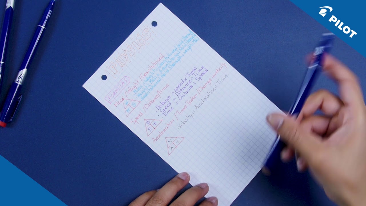 Pilot - FriXion Fineliner - School FlashCard - YouTube