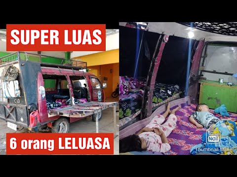 CAMPER VAN CAMPING riview ruangan baru jadi super luas 6 orang leluasa ...
