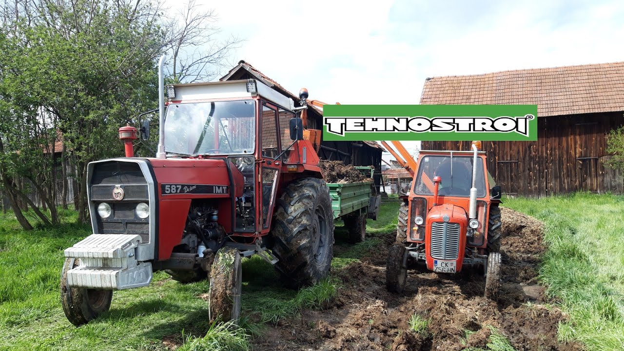 IMT539& HU-4, IMT 587& TEHNOSTROJ 4t utovar i razbacivanje stajnjaka ...
