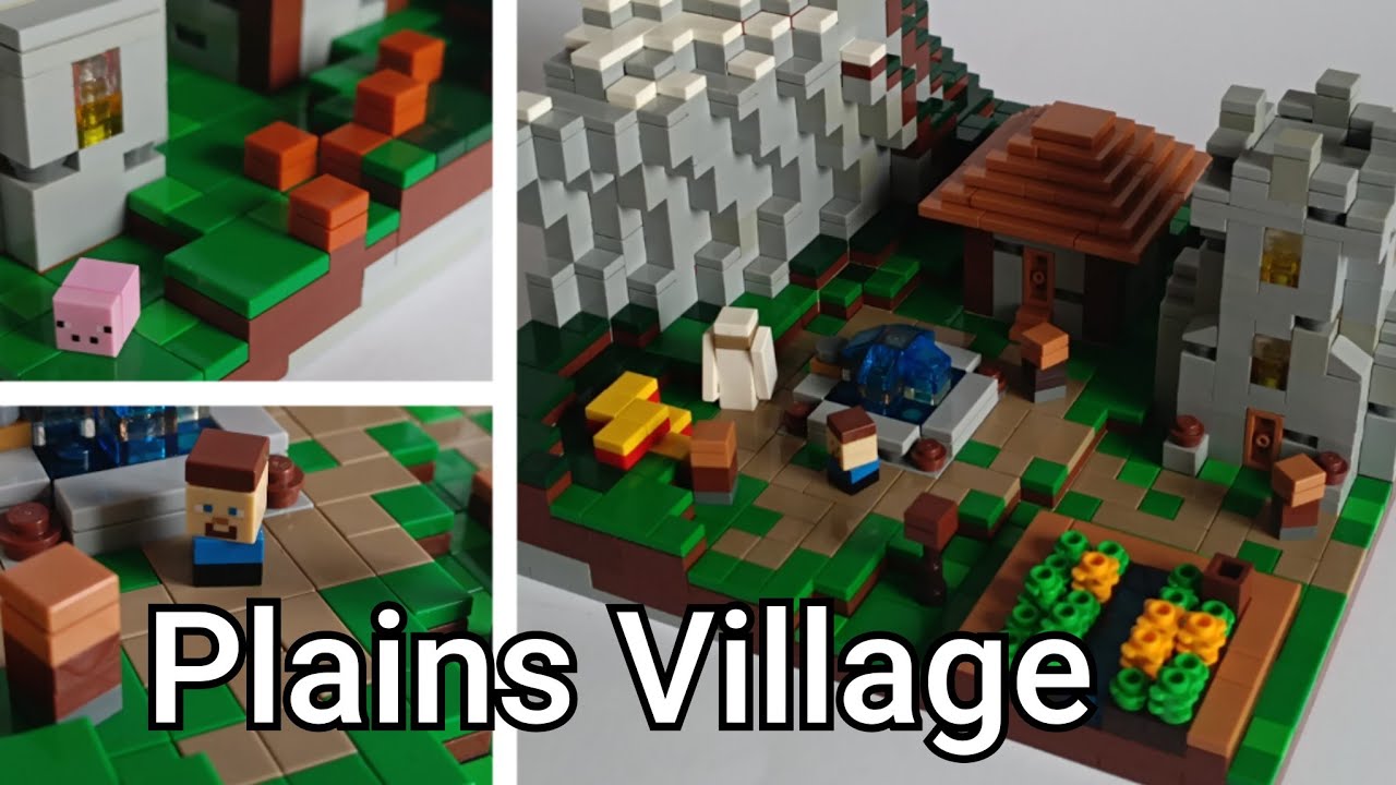 Lego Minecraft Microscale Plains Village MOC - YouTube