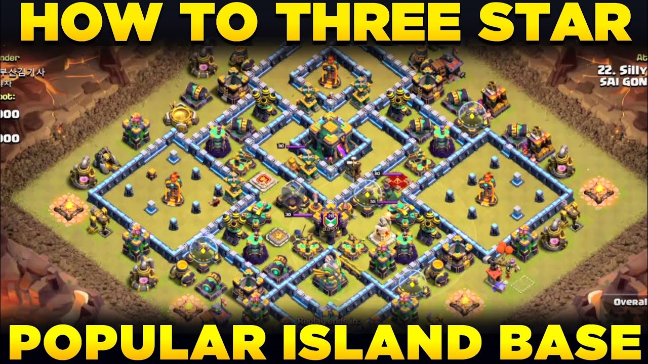 How to 3 Star Popular Th14 Island Base | Th14 Best Attack Strategy ...