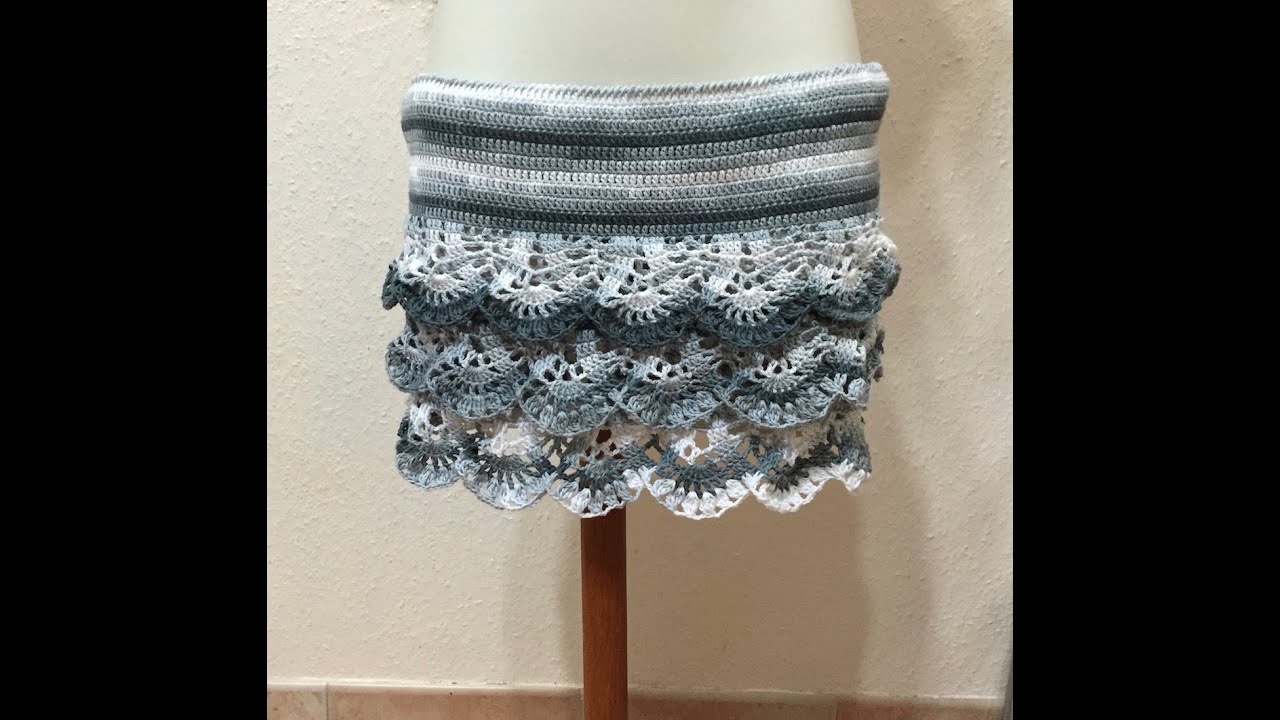 Tuto jupe au crochet - YouTube