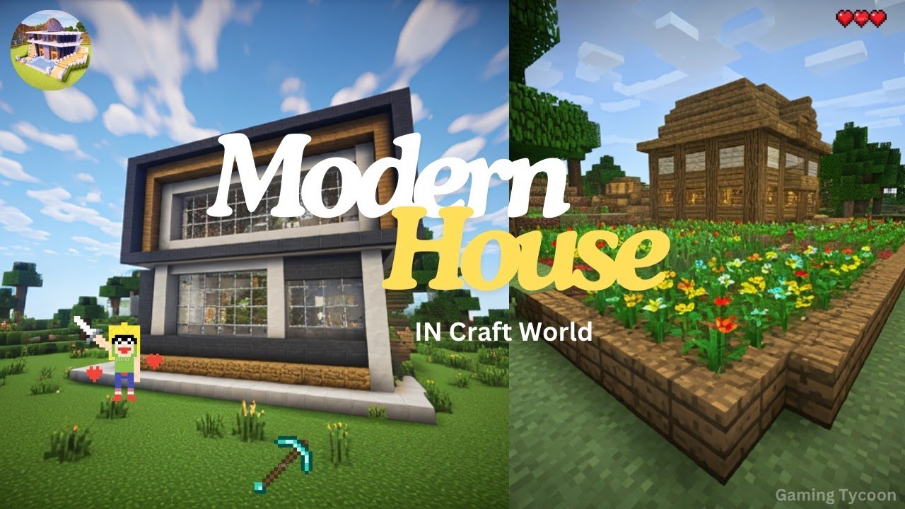 Craft world|Creating Huge Modern House in Craft World|Minecraft ...