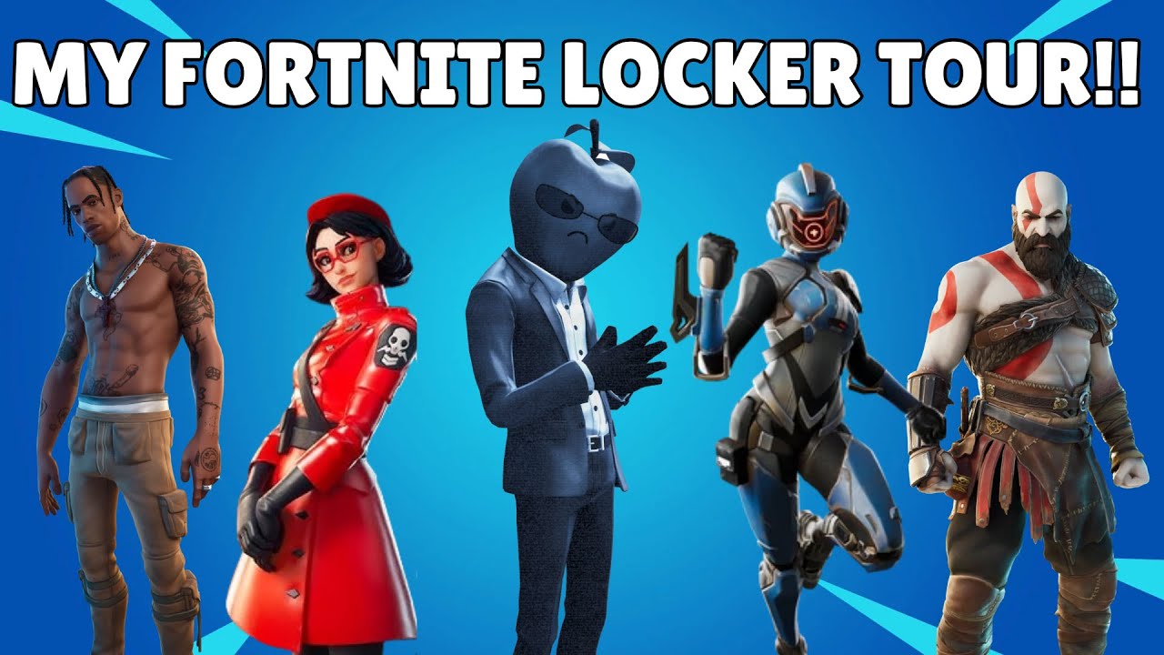 My 800+ Skins Fortnite Locker Tour!! Rue! KRATOS! TRAVIS SCOTT! [Short ...