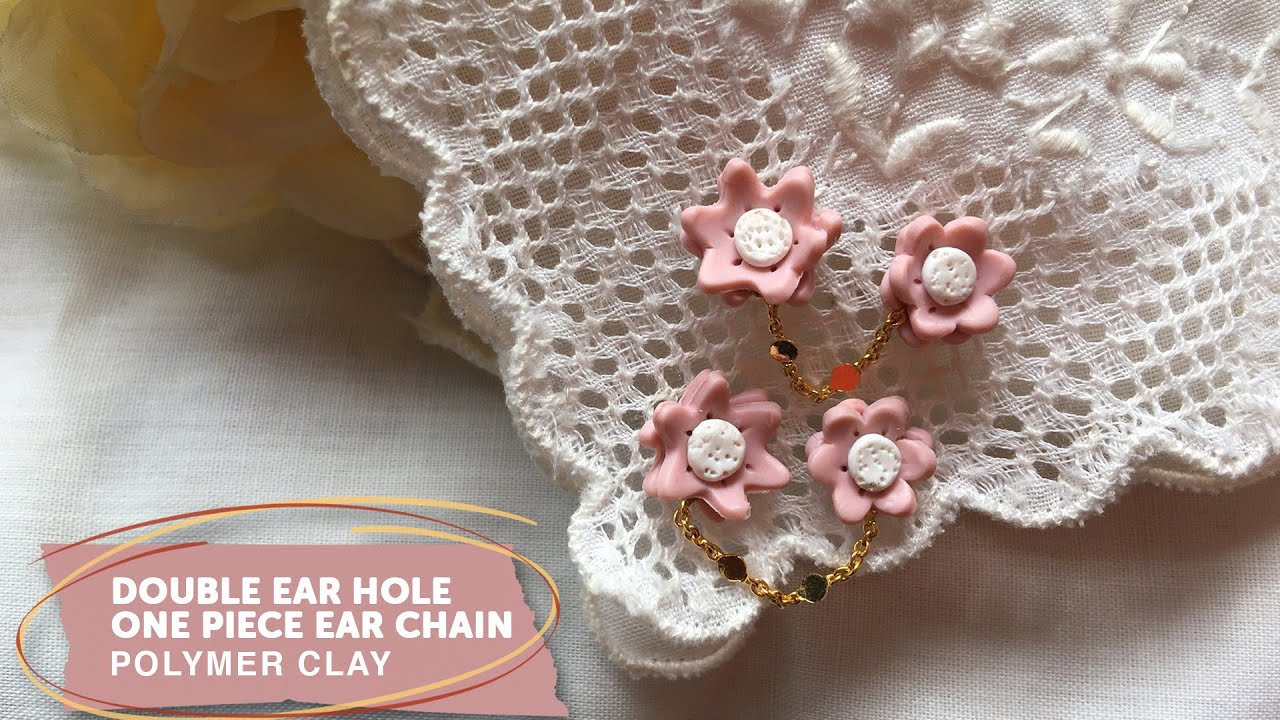 Mini Polymer Clay Tutorial 9: Floral Chain Earrings for Double ...