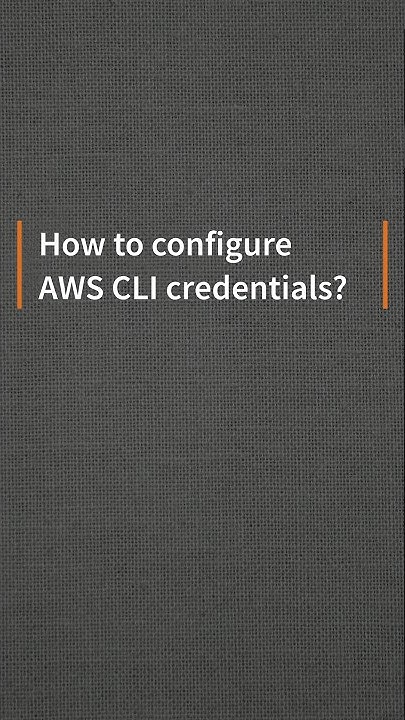 How to configure AWS CLI credentials? - YouTube