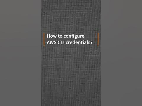 How to configure AWS CLI credentials? - YouTube