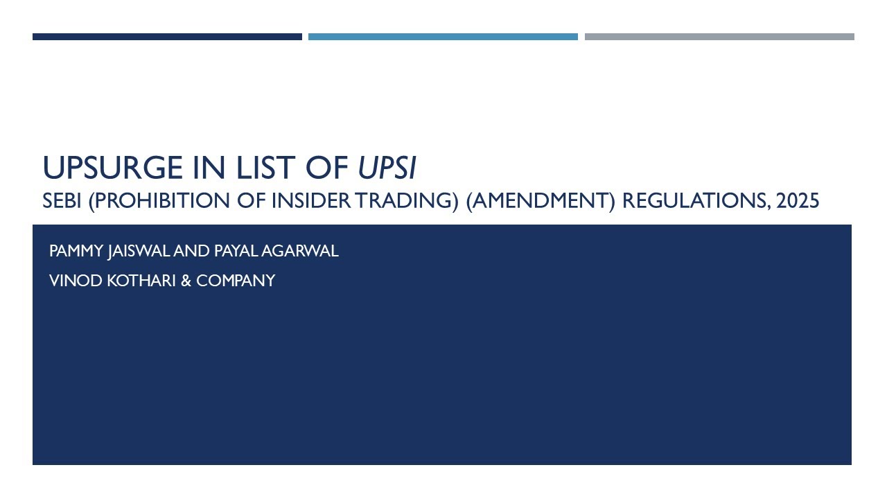 Upsurge in list of UPSI | SEBI (Prohibition of Insider Trading ...