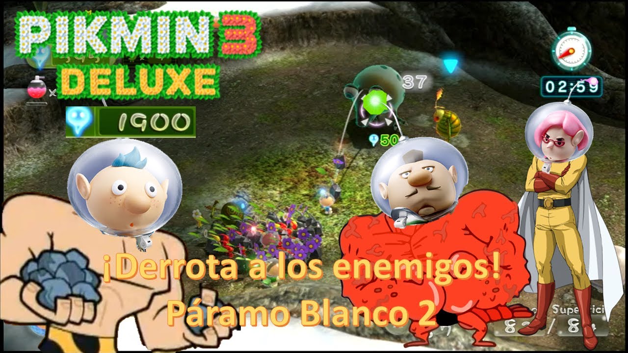 Pikmin 3 Deluxe ¡Derrota a los enemigos! - Páramo Blanco 2 Escenario 8 ...