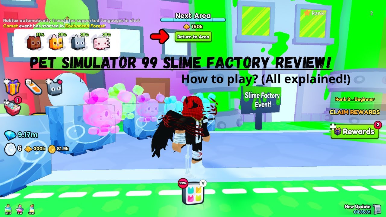 Pet simulator 99,reviewing/playing in the slime factory world! (ROBLOX ...