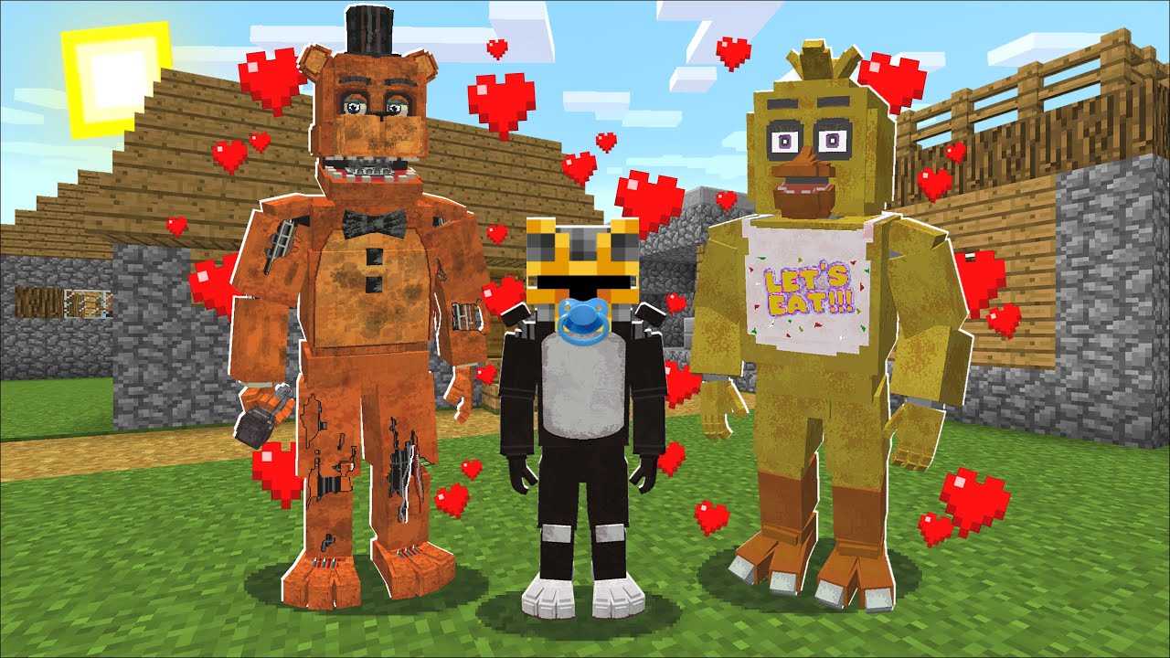 Minecraft REUNITE BABY FIVE NIGHTS AT FREDDY WITH FAMILY MOD / BABY ...