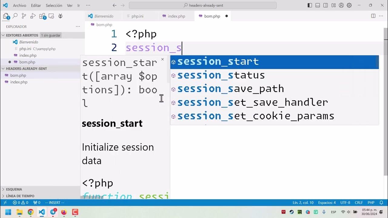 Solución "Headers already sent" PHP - YouTube