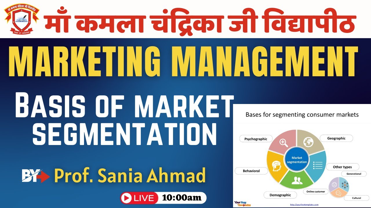 Marketing Management Subject By Prof. Sania Ahmad | BHM Session-2022 ...