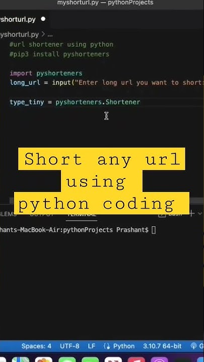 Short any URL using Python #shorts #youtubeshorts #viral #viralshorts # ...