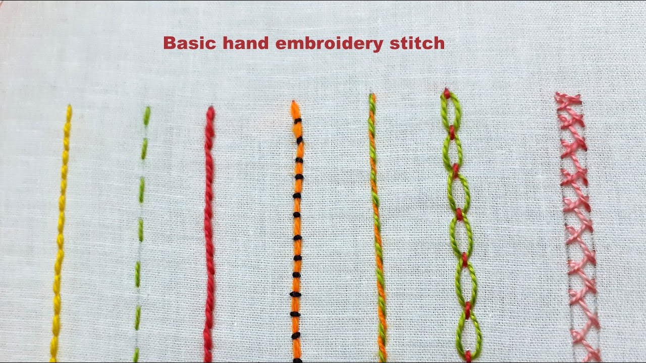 7 types of basic Hand embroidery |Hand embroidery border line for ...