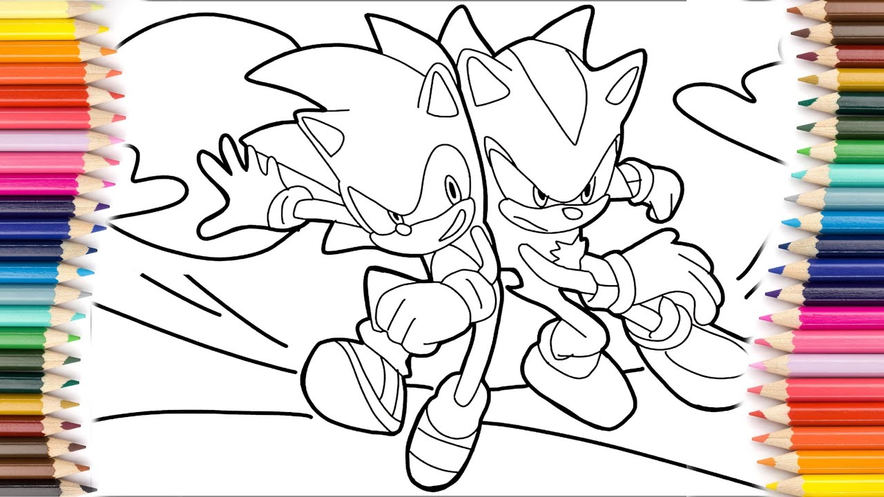 How to color Sonic vs Shadow / Coloring Shadow vs Sonic drawing - YouTube
