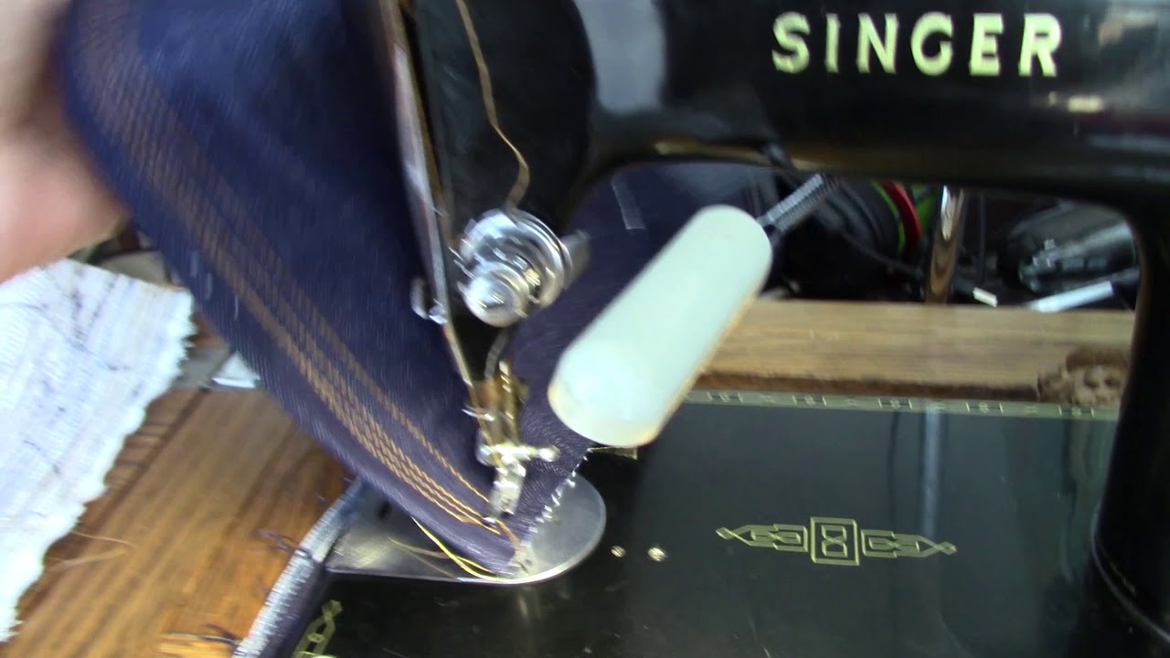 Singer 201 with Consew CSM1001 Servo Motor - YouTube