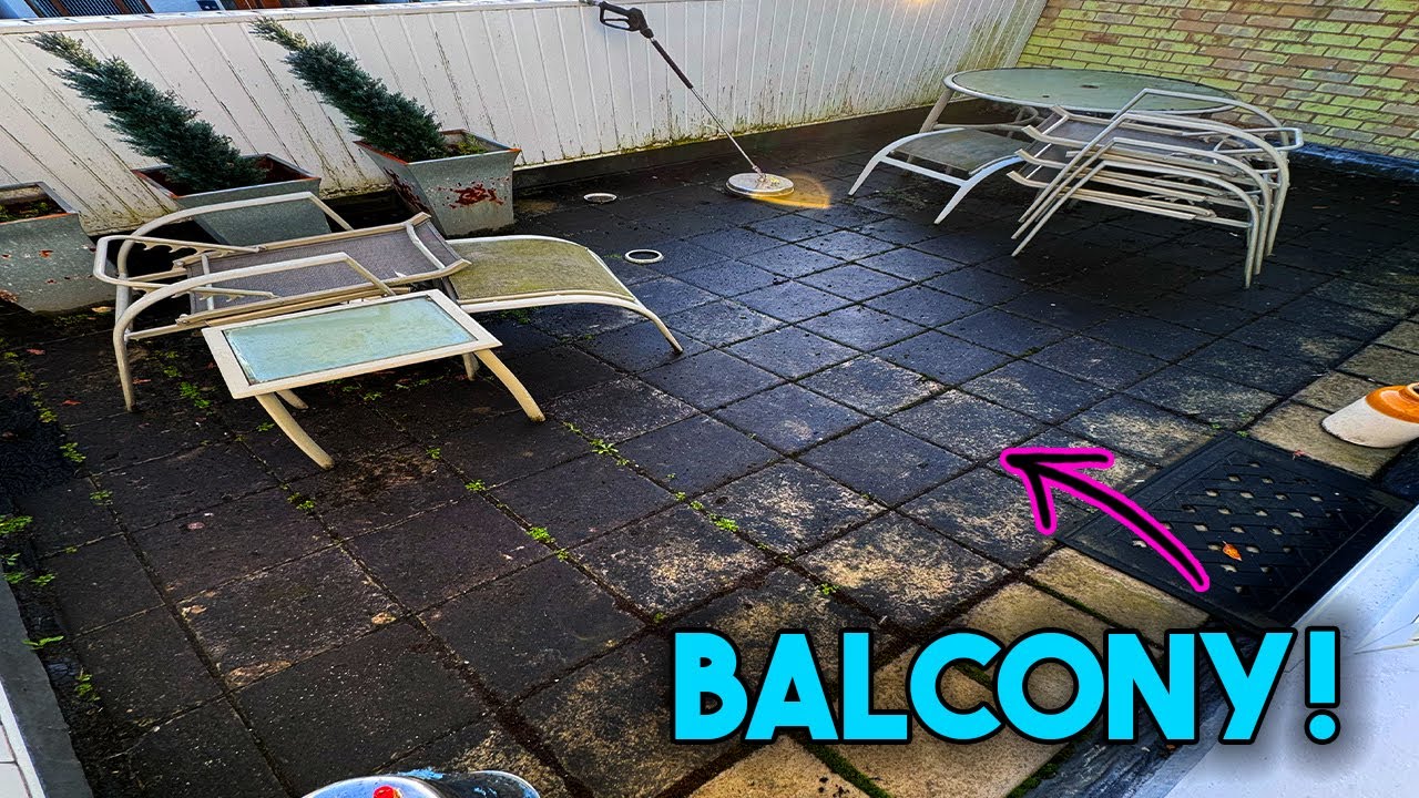 We Cleaned the MOST MOSSY Balcony in the UK! *Pressure Washing* - YouTube