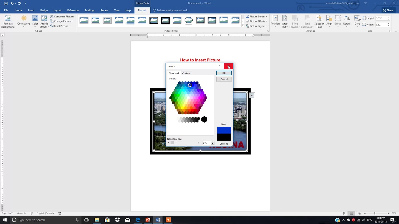 Microsoft Word: How to insert Picture in English - YouTube