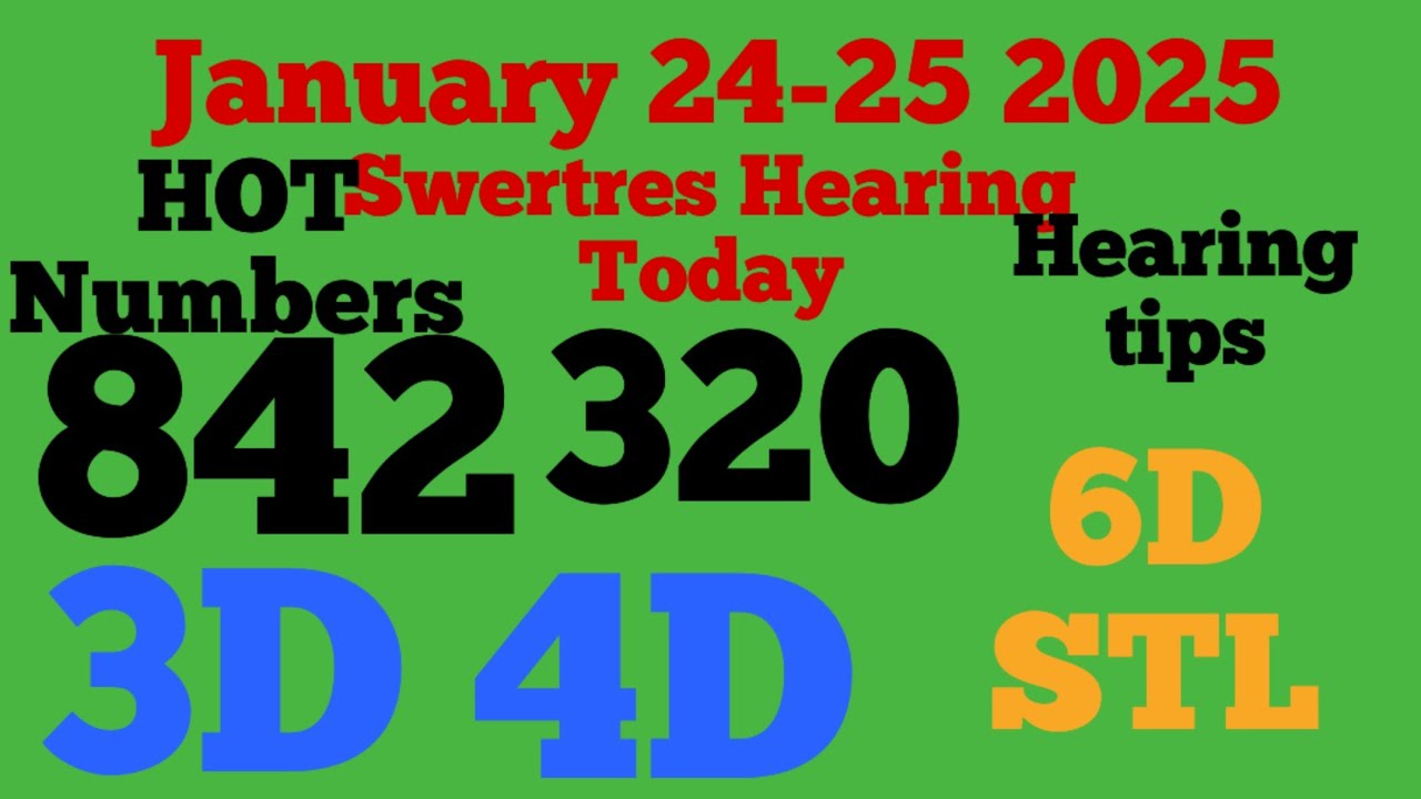 Swertres Hearing Guide Tips 3D 4D 6D and STL January 24-25,2025 - YouTube