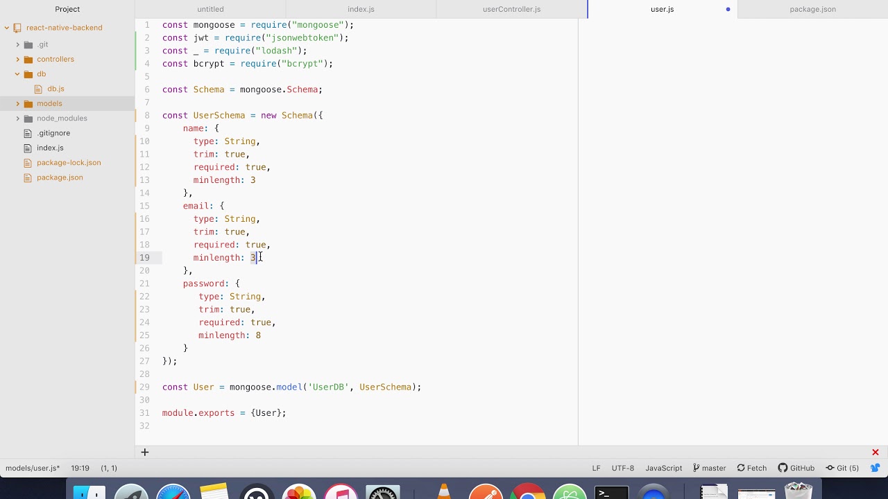 Part 2 React Native Backend Validating Mongoose Schema Youtube