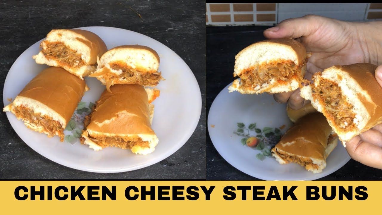 Chicken cheesy steak buns recipe | by cook with sana - YouTube