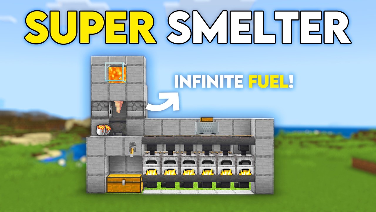 NEW Easiest AUTO SUPER SMELTER in Minecraft Bedrock! (26.1+) - YouTube