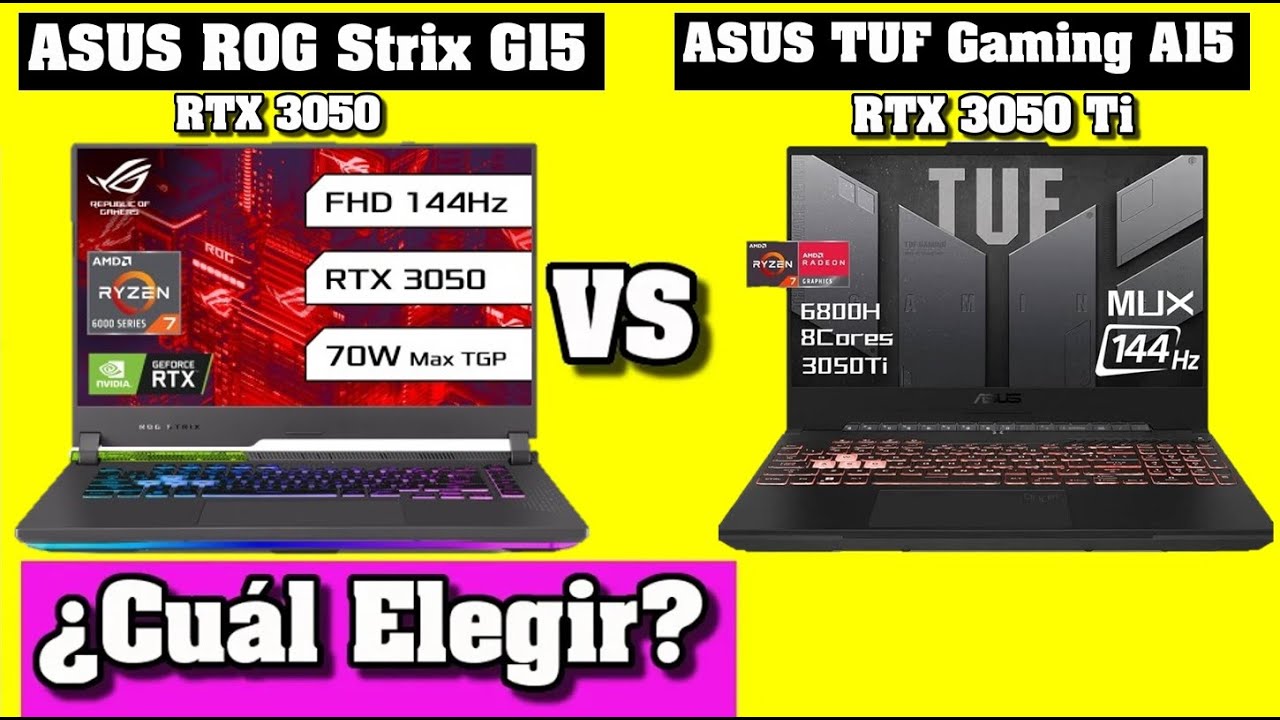 ASUS TUF Gaming A15 RTX 3050 Ti VS ASUS ROG Strix G15 RTX 3050 ( PRUEBA ...