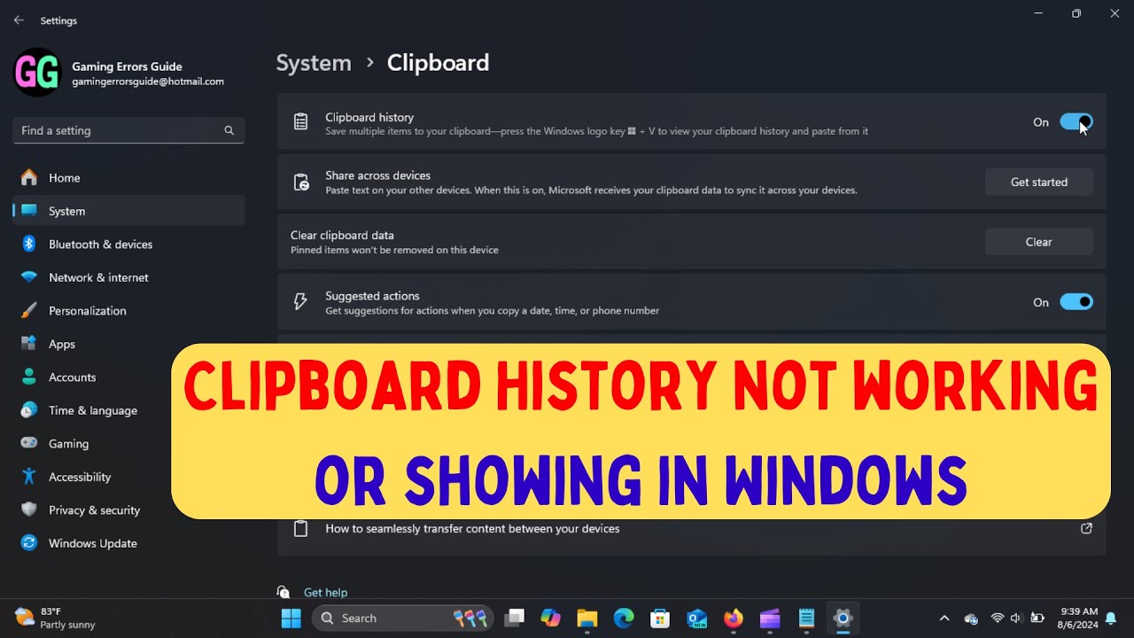 How to Fix Clipboard History Not Working or Showing in Windows 11 - YouTube