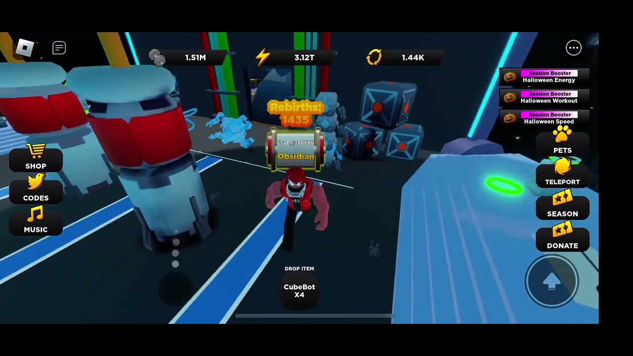 Strongman simulator 1 million strength in Robo area - YouTube