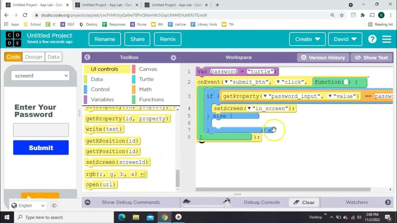 Password In App Lab On Youtube