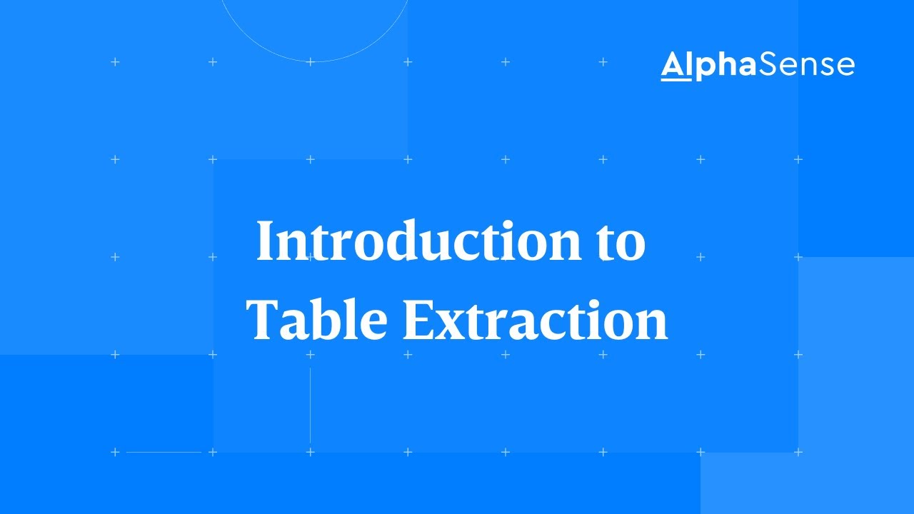 Introduction to Table Extraction - YouTube